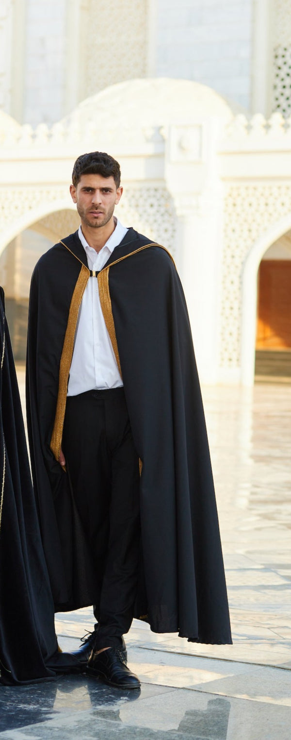 Hand-Embroidered Cape In Black – Kaftanegypt